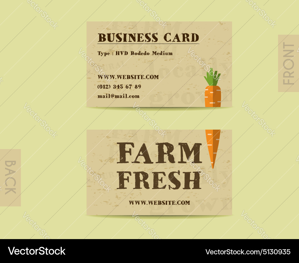 Stylish farm fresh visiting card template Vector Image
