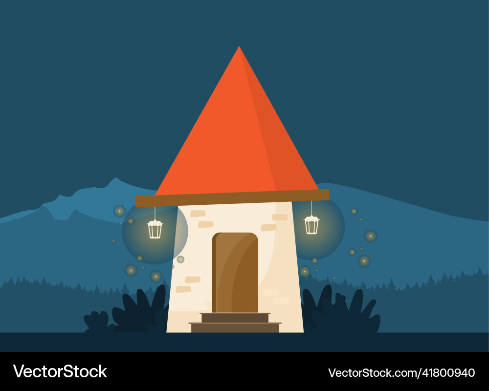 Family home in flat style Royalty Free Vector Image