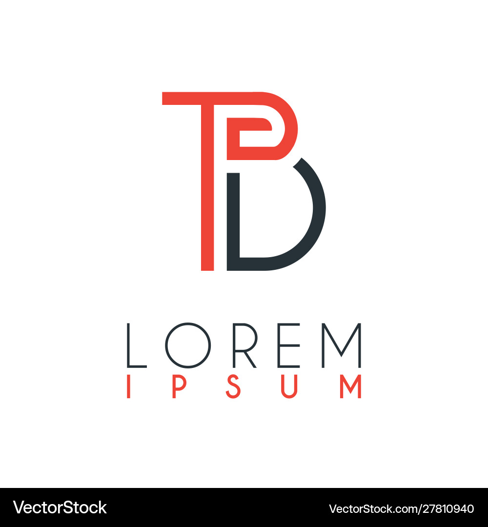 Logo between letter t and b or tb Royalty Free Vector Image