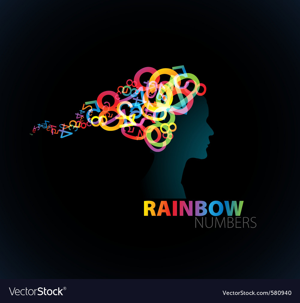 Rainbow numbers Royalty Free Vector Image - VectorStock