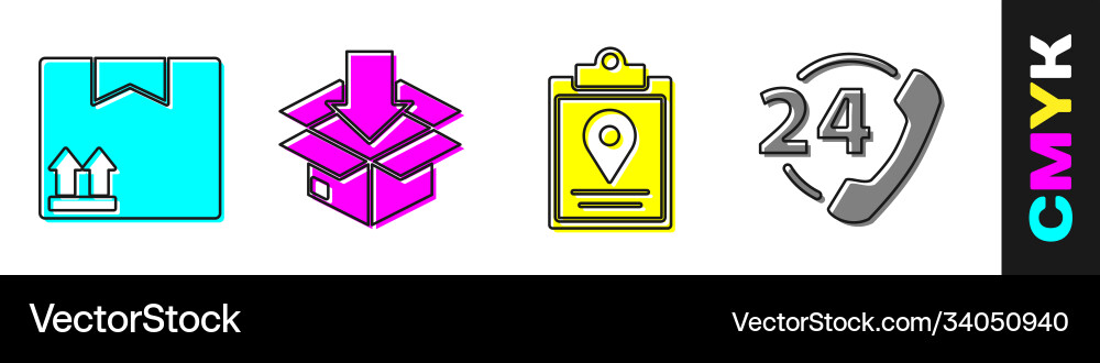 Set cardboard box with traffic symbol cardboard Vector Image