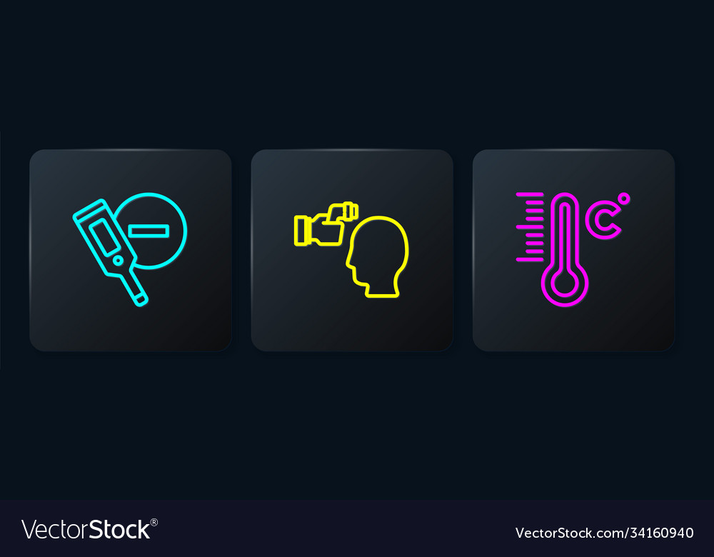 Set line digital thermometer meteorology Vector Image