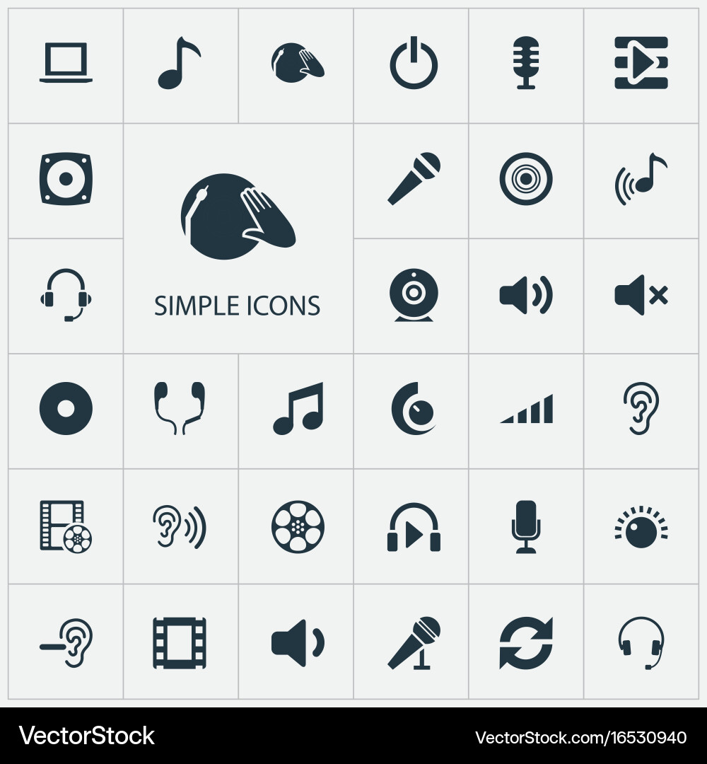 Set of simple play icons Royalty Free Vector Image