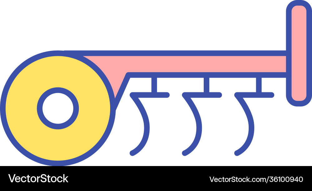 Soil tilling rgb color icon Royalty Free Vector Image