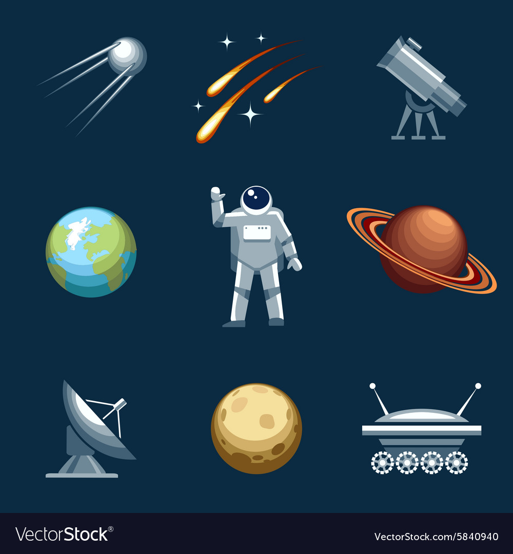 Space and astronomy set Royalty Free Vector Image