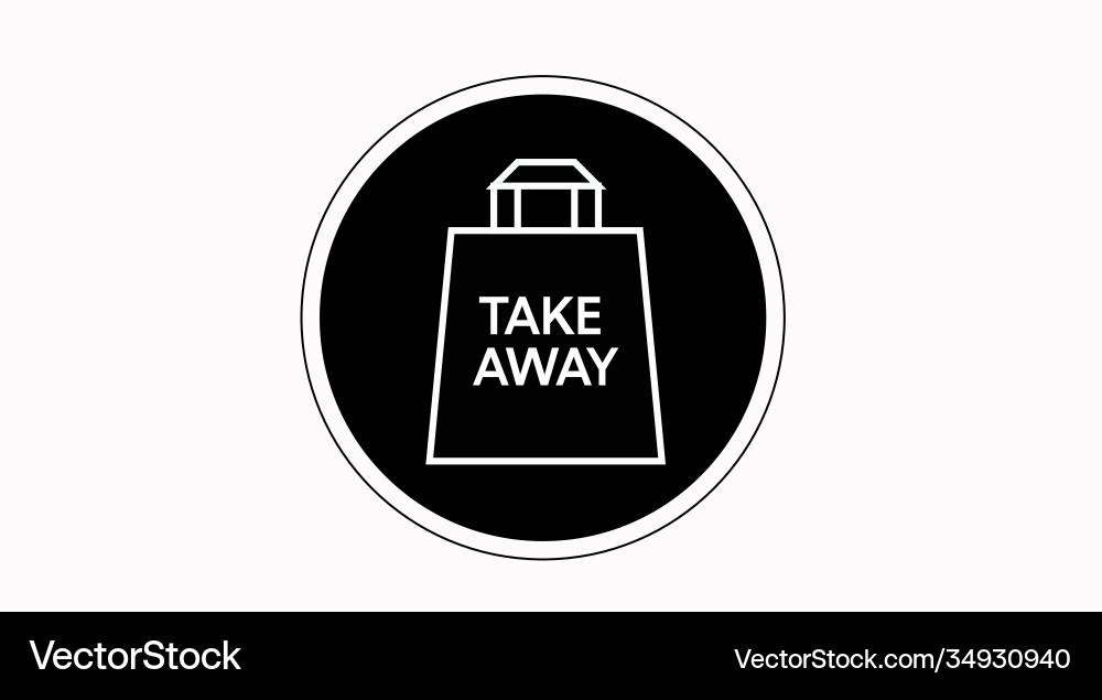 Take away bag icon or sign Royalty Free Vector Image