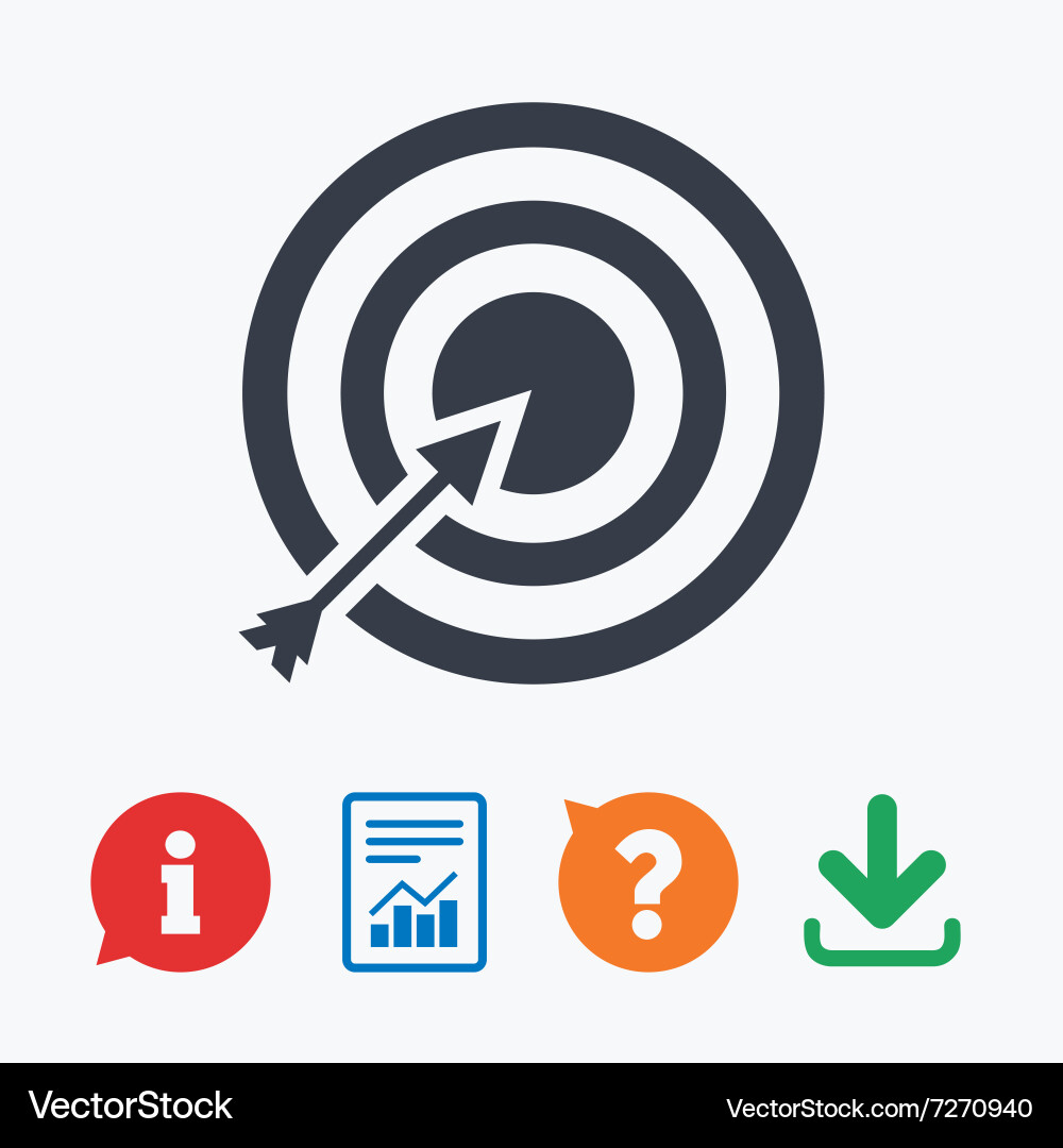 Target aim sign icon darts board symbol Royalty Free Vector