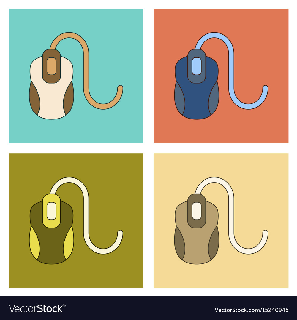 Assembly flat icon computer mouse Royalty Free Vector Image