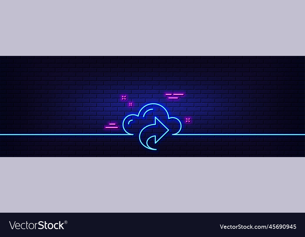 Cloud Computing Share Line Icon Internet Data Vector Image