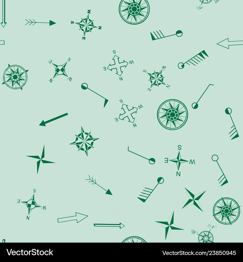Compas and arrows icons for topographic maps Vector Image