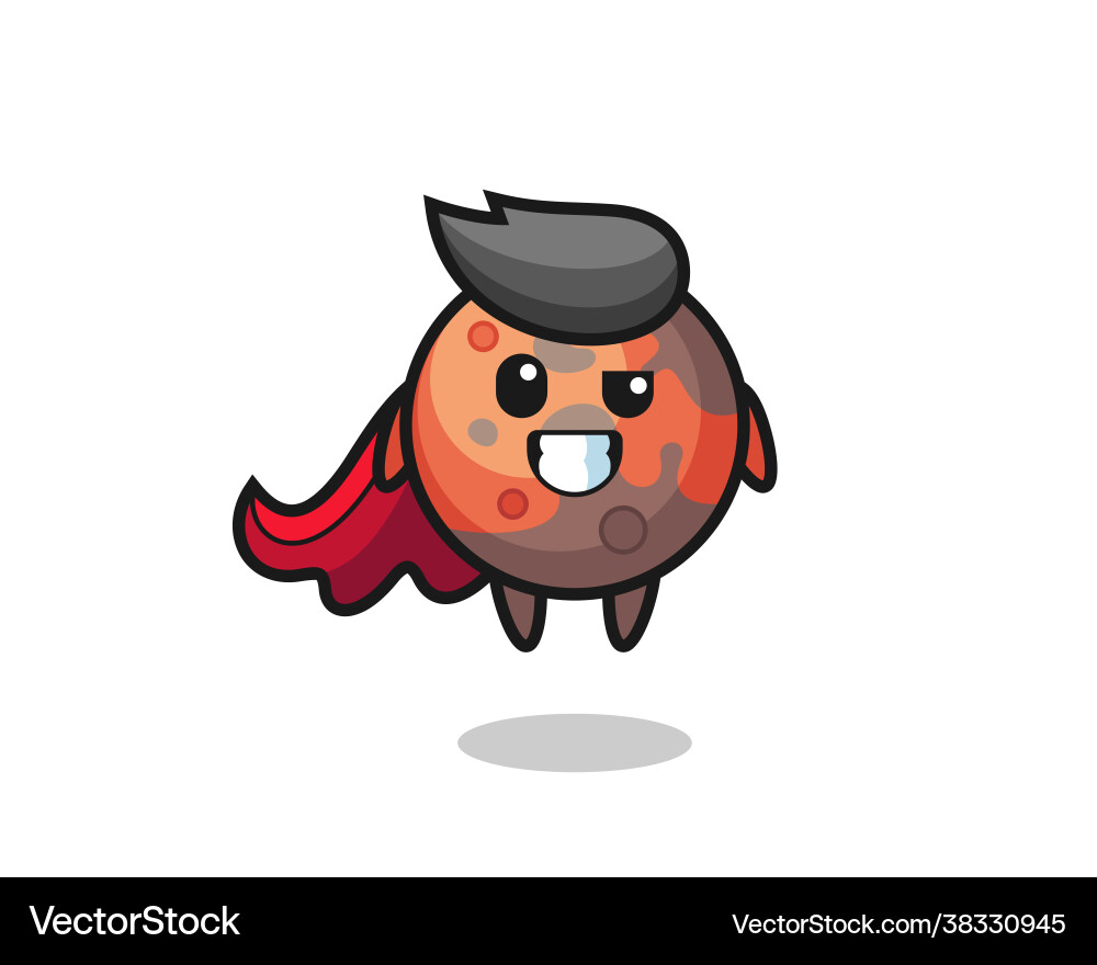 Cute mars character as a flying superhero Vector Image