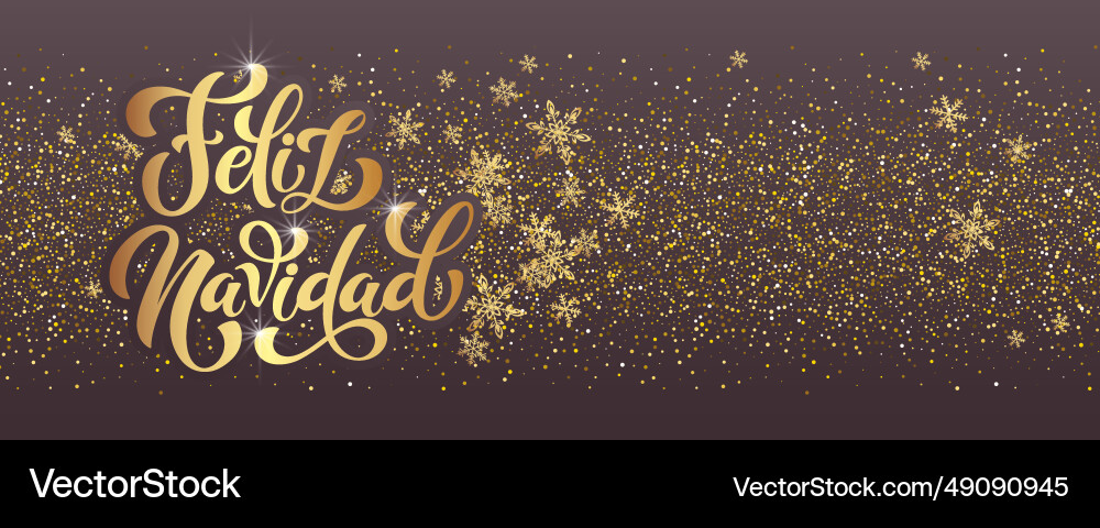 Feliz navidad spanish merry christmas modern Vector Image