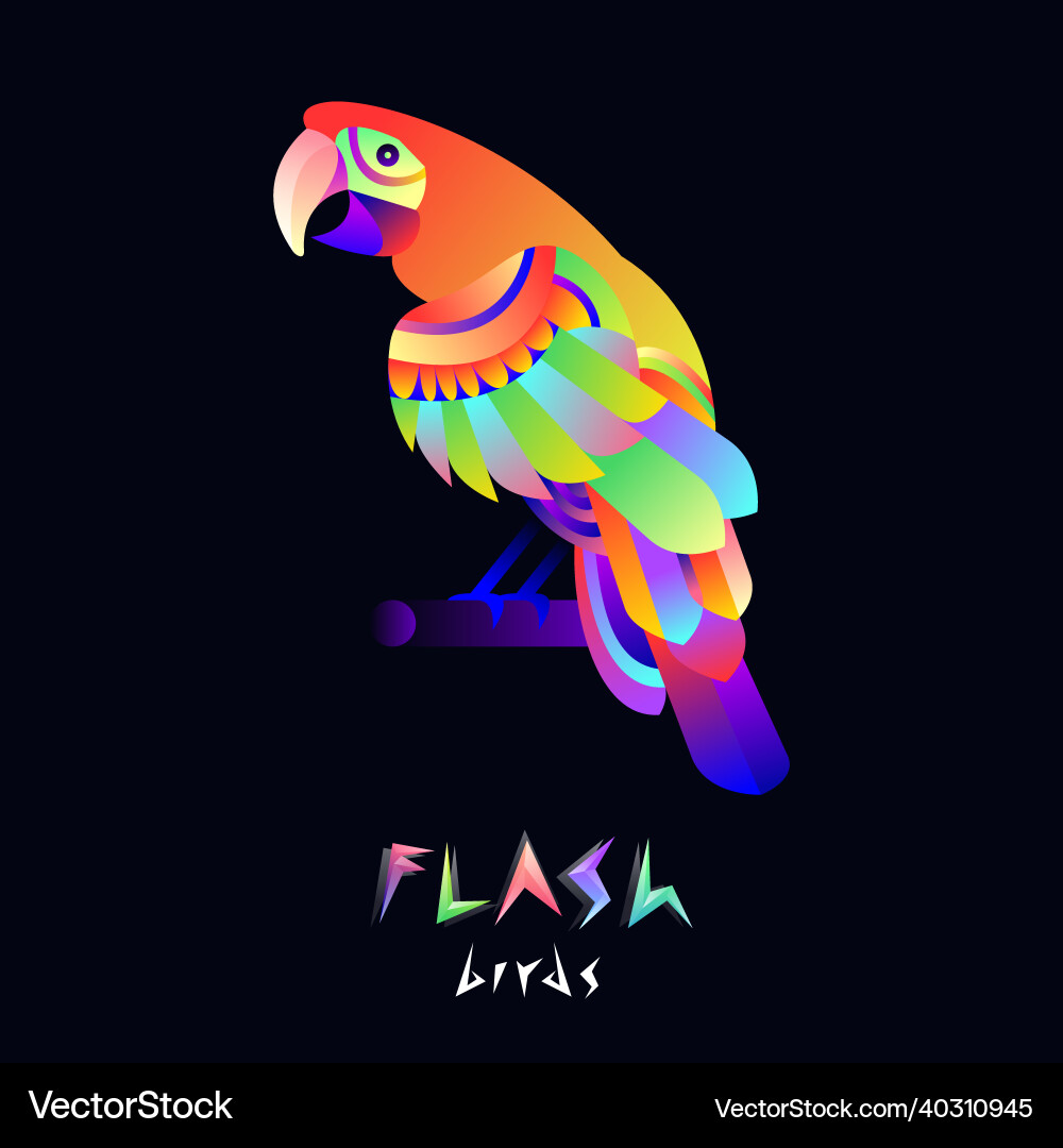 Flash parrot Royalty Free Vector Image - VectorStock