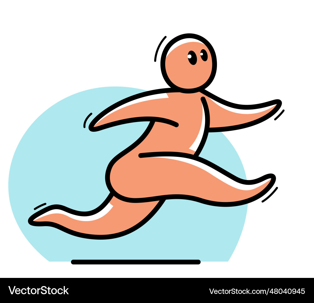 Funny cartoon man running flat style isolated Vector Image