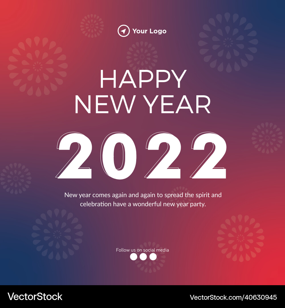Happy new year banner design Royalty Free Vector Image
