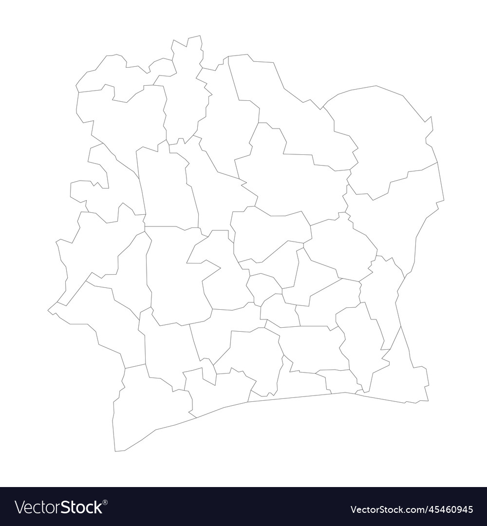 Ivory coast political map of administrative Vector Image