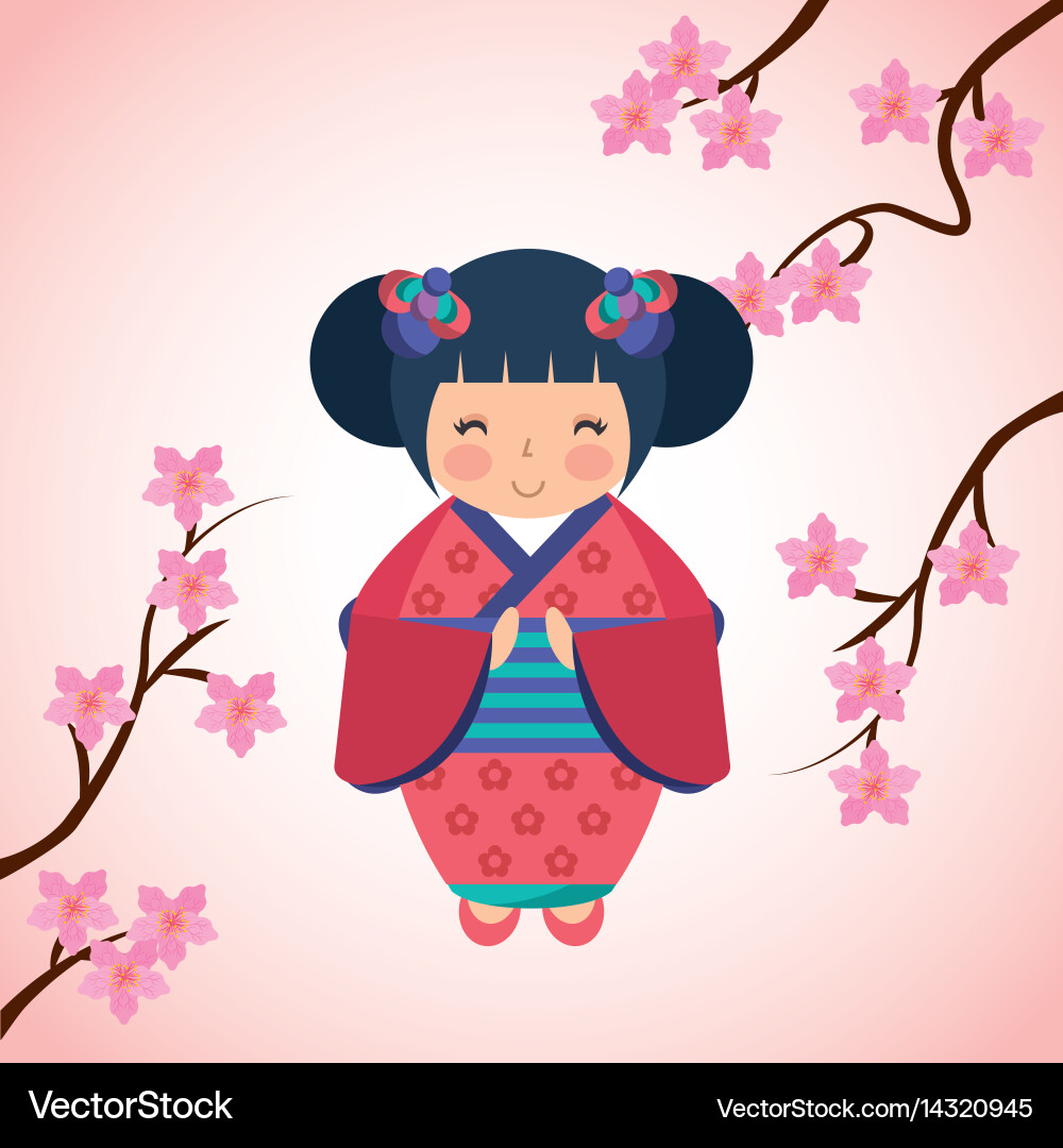 Japanese girl design Royalty Free Vector Image