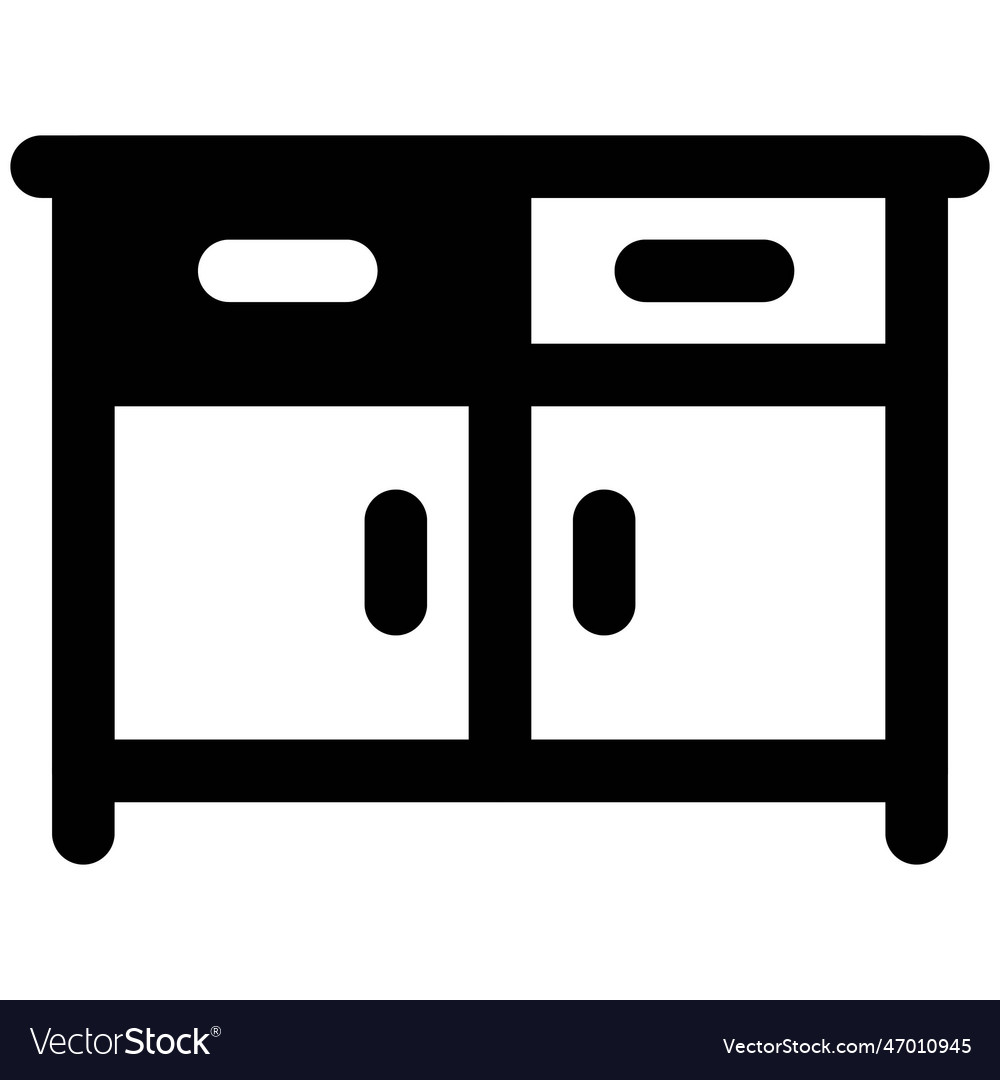 Kitchen buffet with spacious cabinets Royalty Free Vector