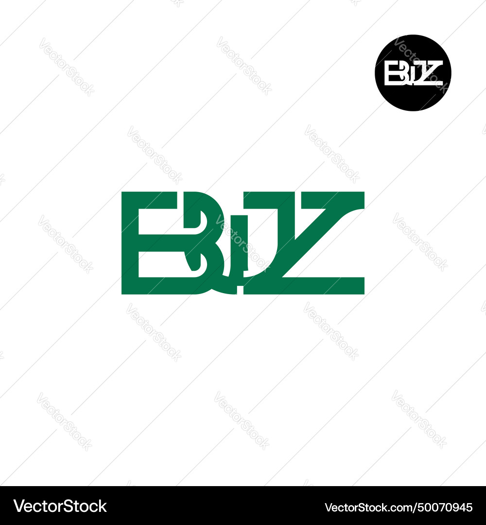 Letter bwz monogram logo design Royalty Free Vector Image