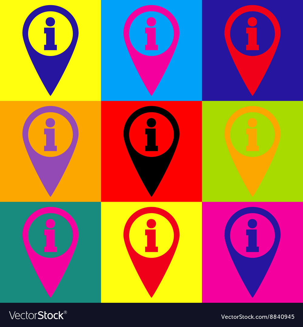 Map pointer with information icon Royalty Free Vector Image