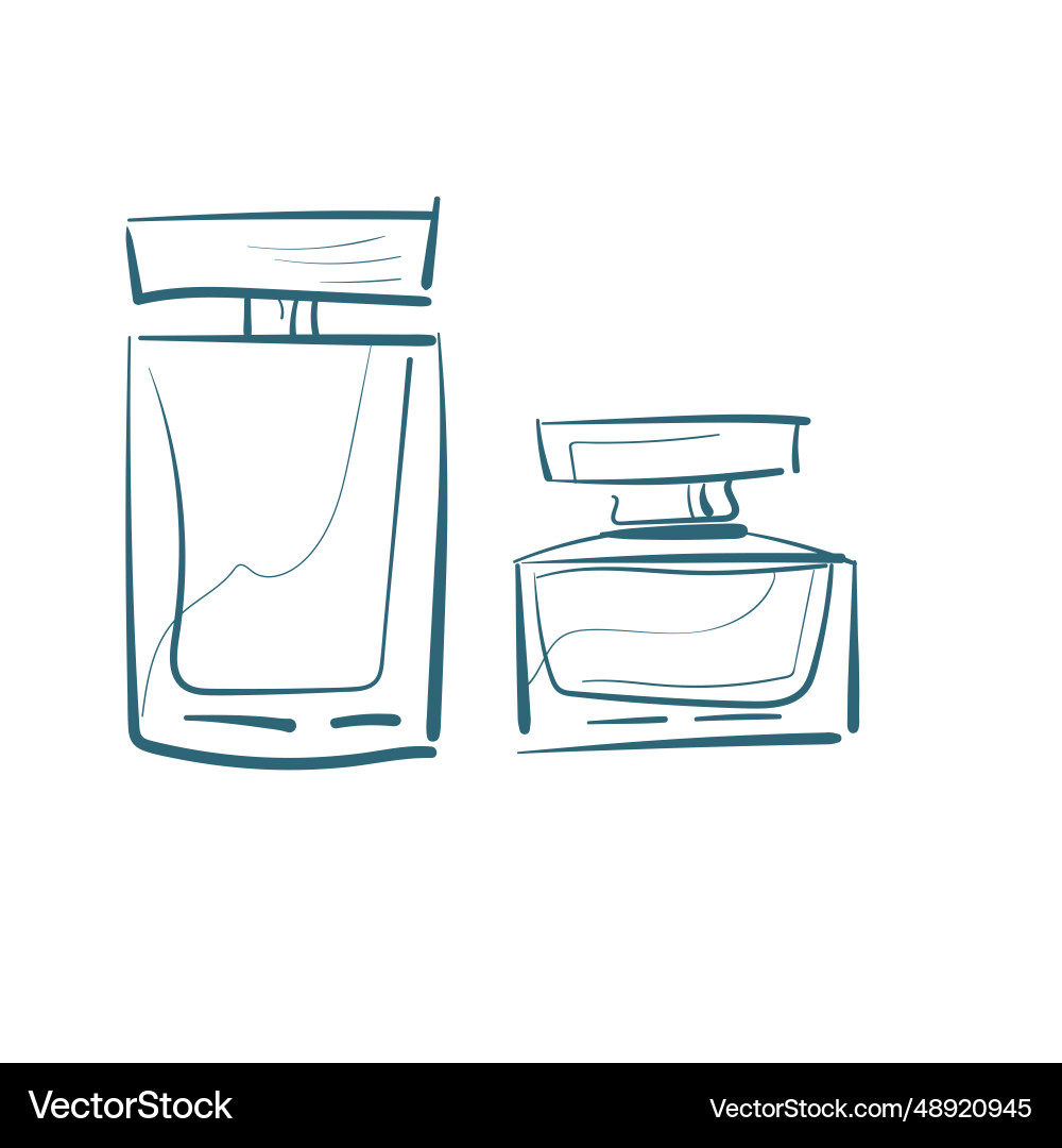 Perfume doodle isolated line art sketch hand drawn