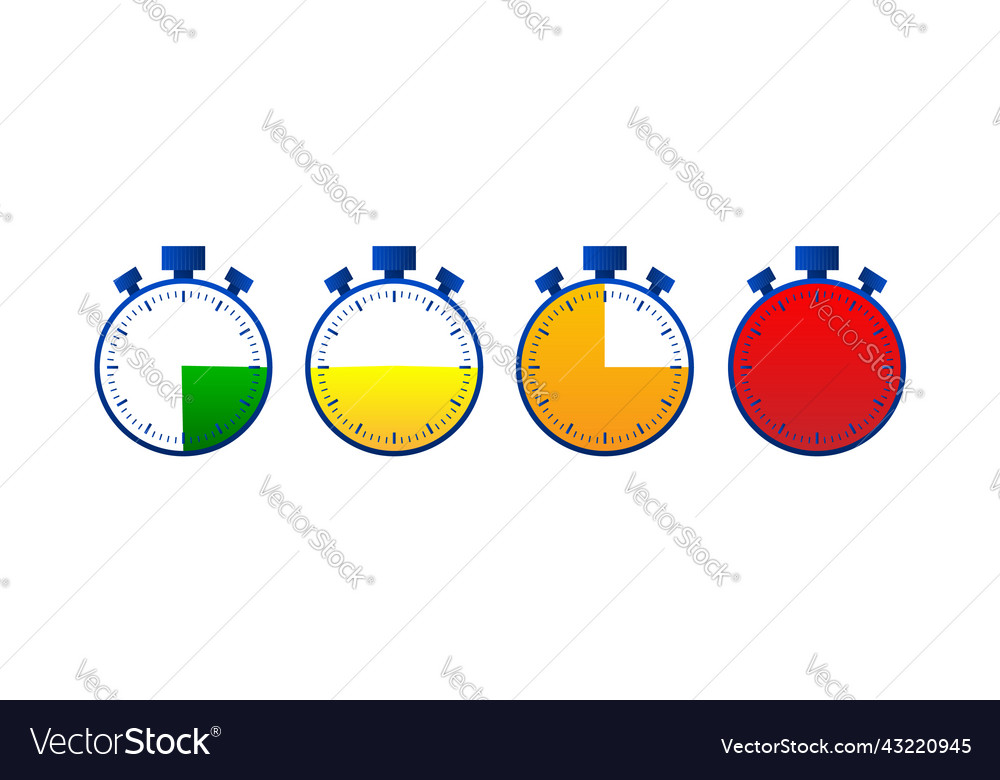 Set of simple timers on white background Vector Image