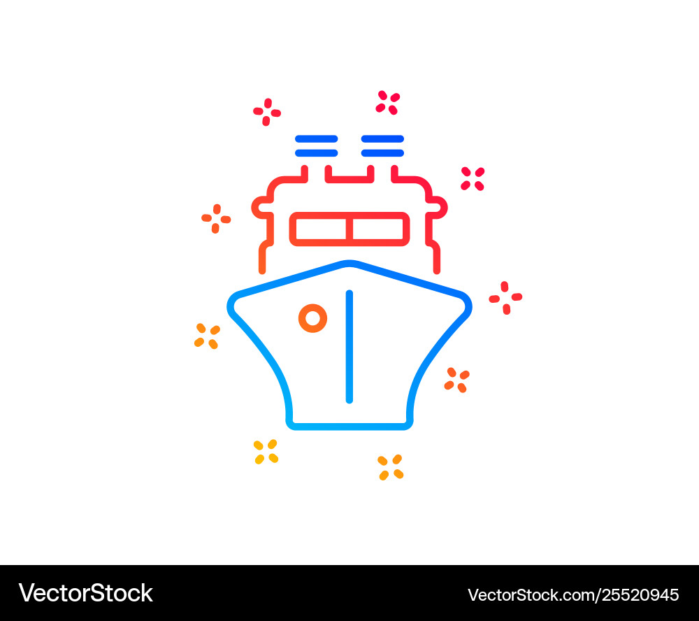 Ship line icon watercraft transport sign Vector Image
