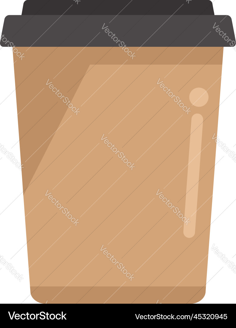 To go cup icon flat coffee glass Royalty Free Vector Image