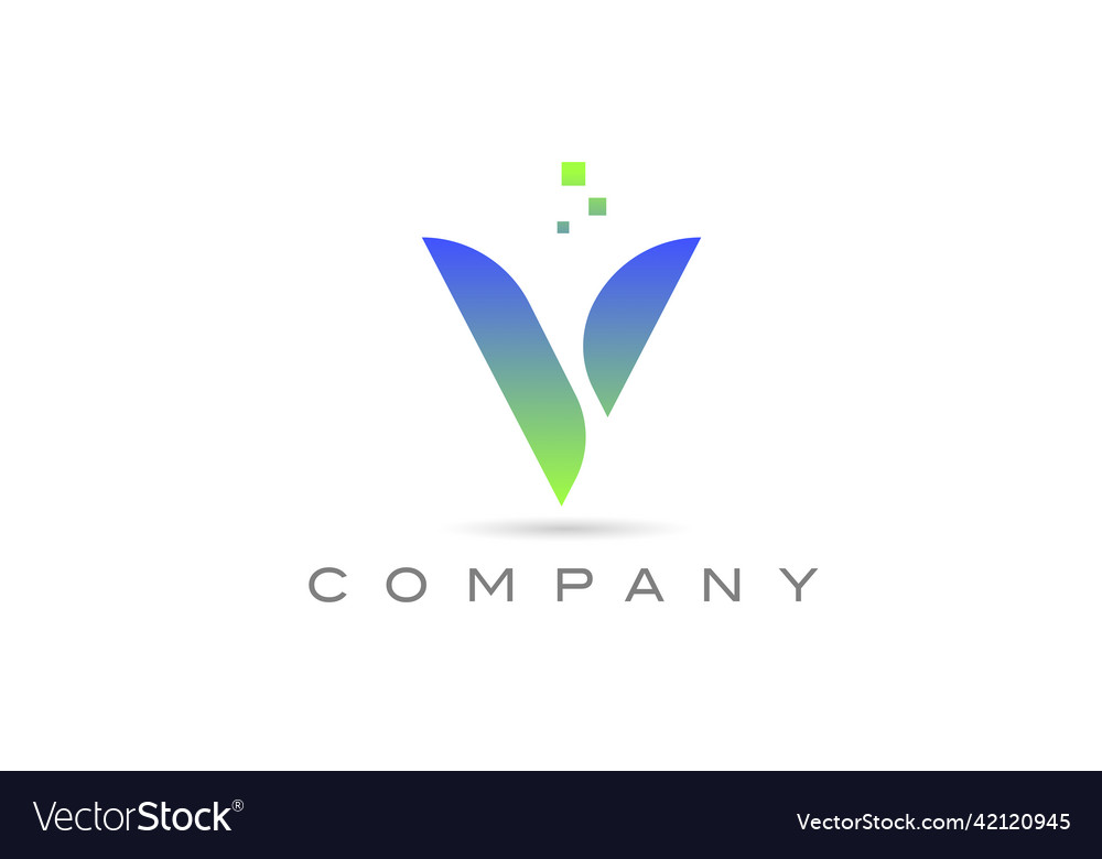V green alphabet letter logo icon creative design Vector Image