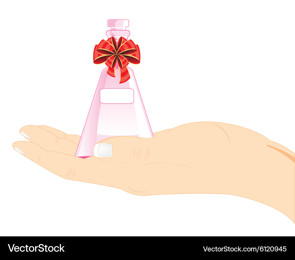 Vial spirit in hand Royalty Free Vector Image - VectorStock