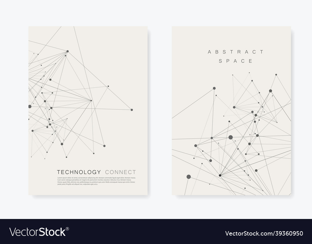 Abstract Polygonal Geometric Shape With Molecule Vector Image
