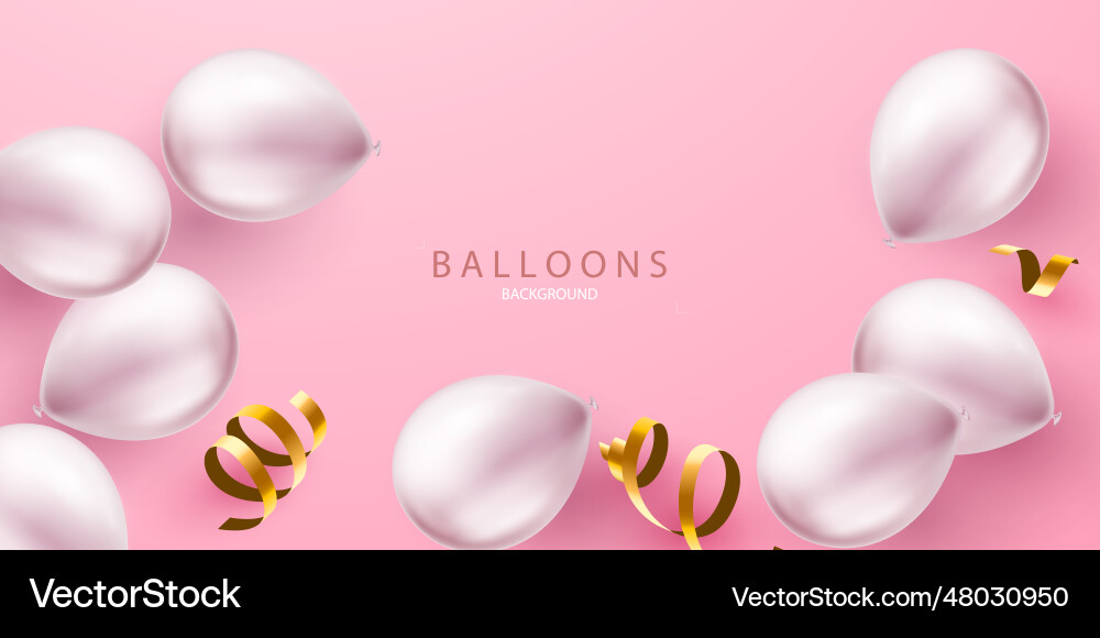 Celebration party banner with silver color Vector Image