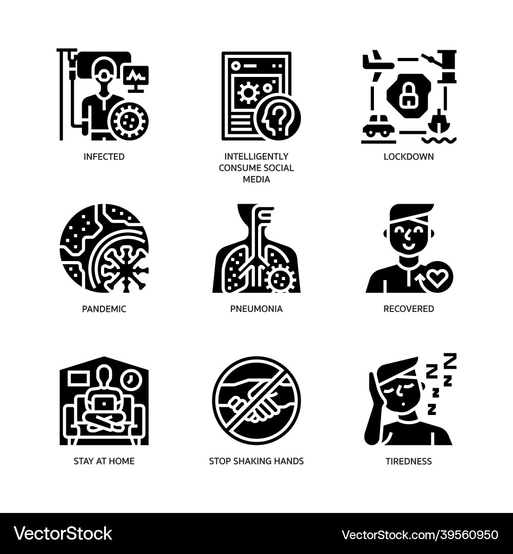 Covid19-19 icons set Royalty Free Vector Image