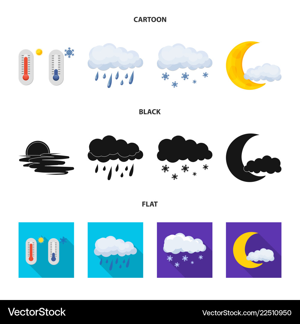 Isolated object weather and climate logo set Vector Image