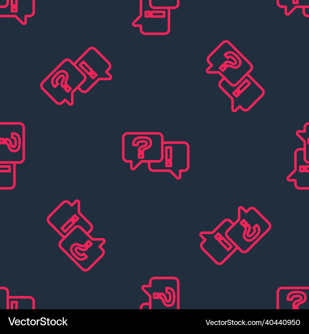 Red line speech bubbles with question and answer Vector Image