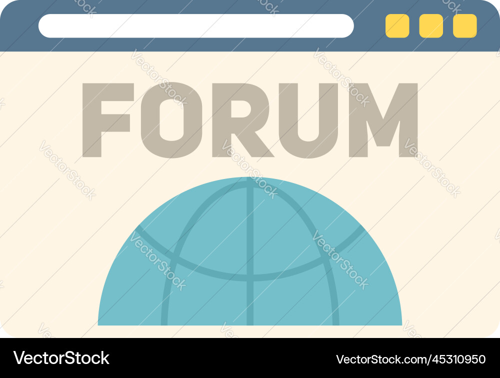 Web forum icon flat online business Royalty Free Vector