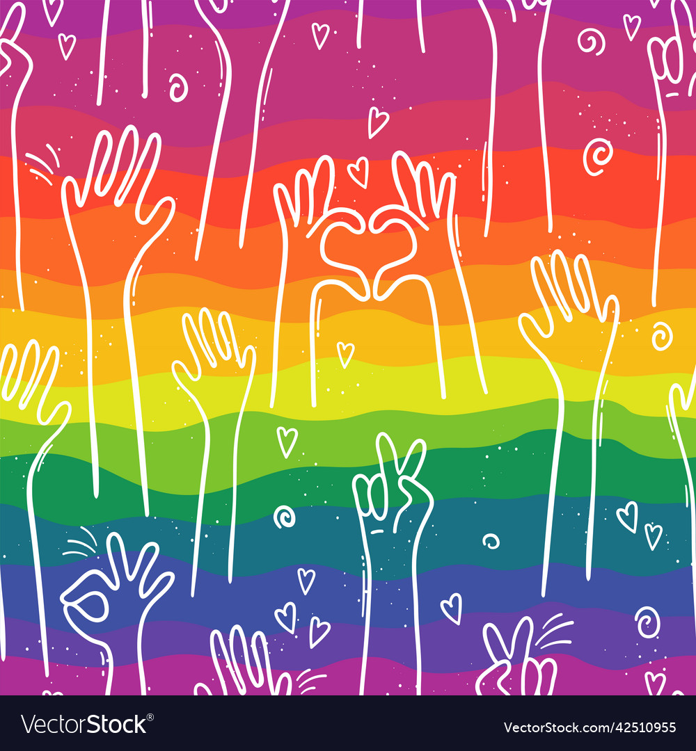 Abstract colorful seamless pattern with rainbow Vector Image