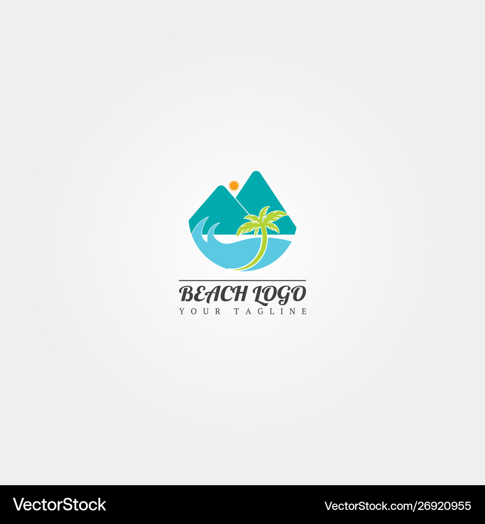 Beach logo template creative design Royalty Free Vector