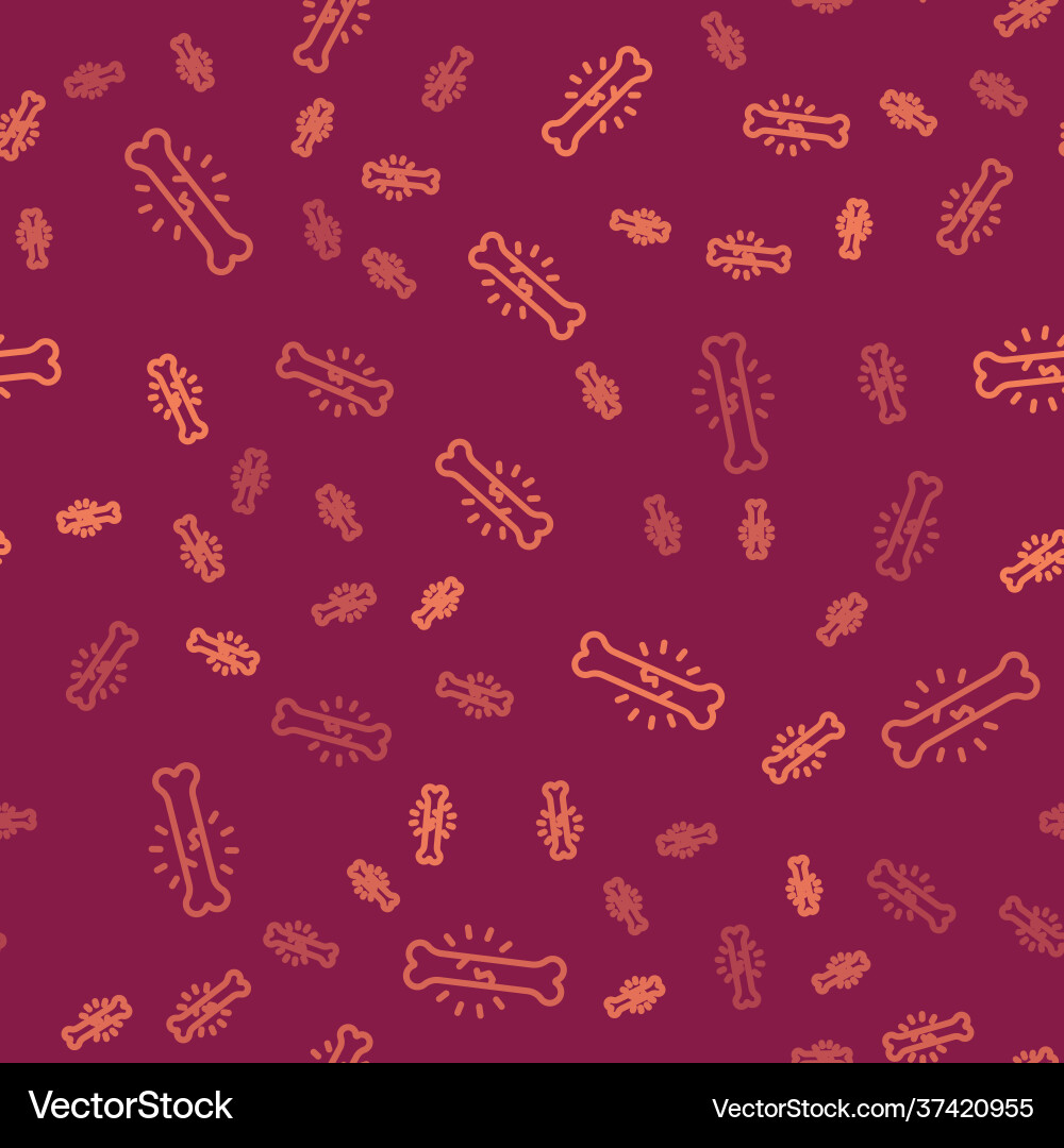 Brown line bone pain icon isolated seamless Vector Image