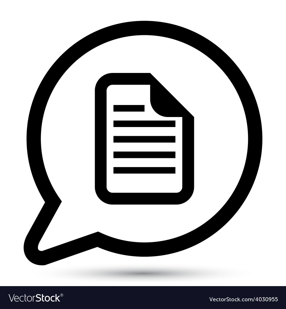 Bubble with document icon Royalty Free Vector Image