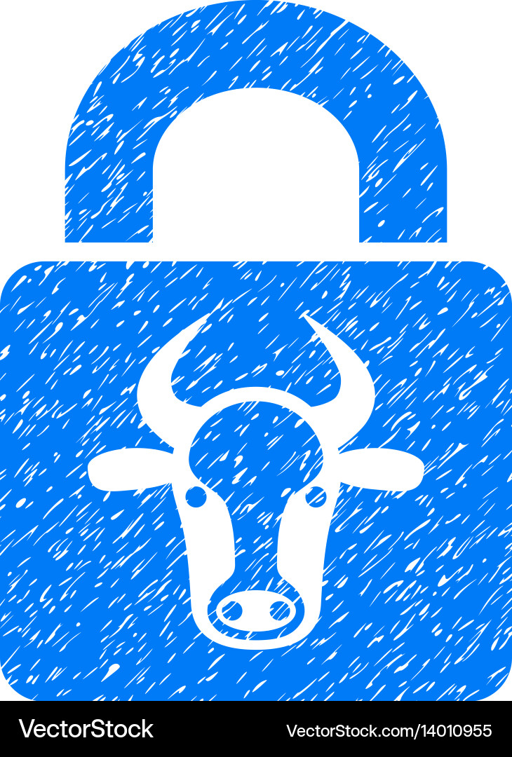 Bull lock icon grunge watermark Royalty Free Vector Image