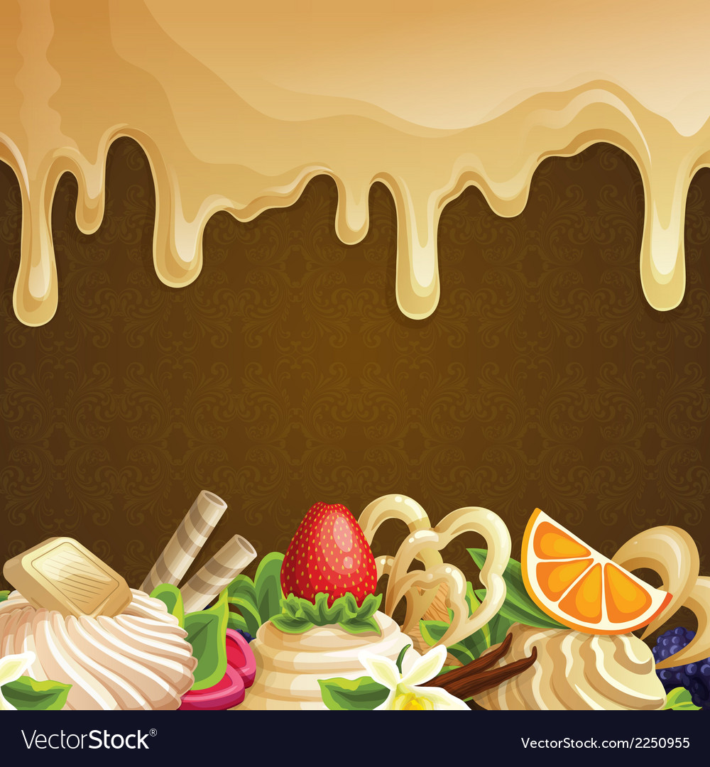 Caramel sweets background Royalty Free Vector Image