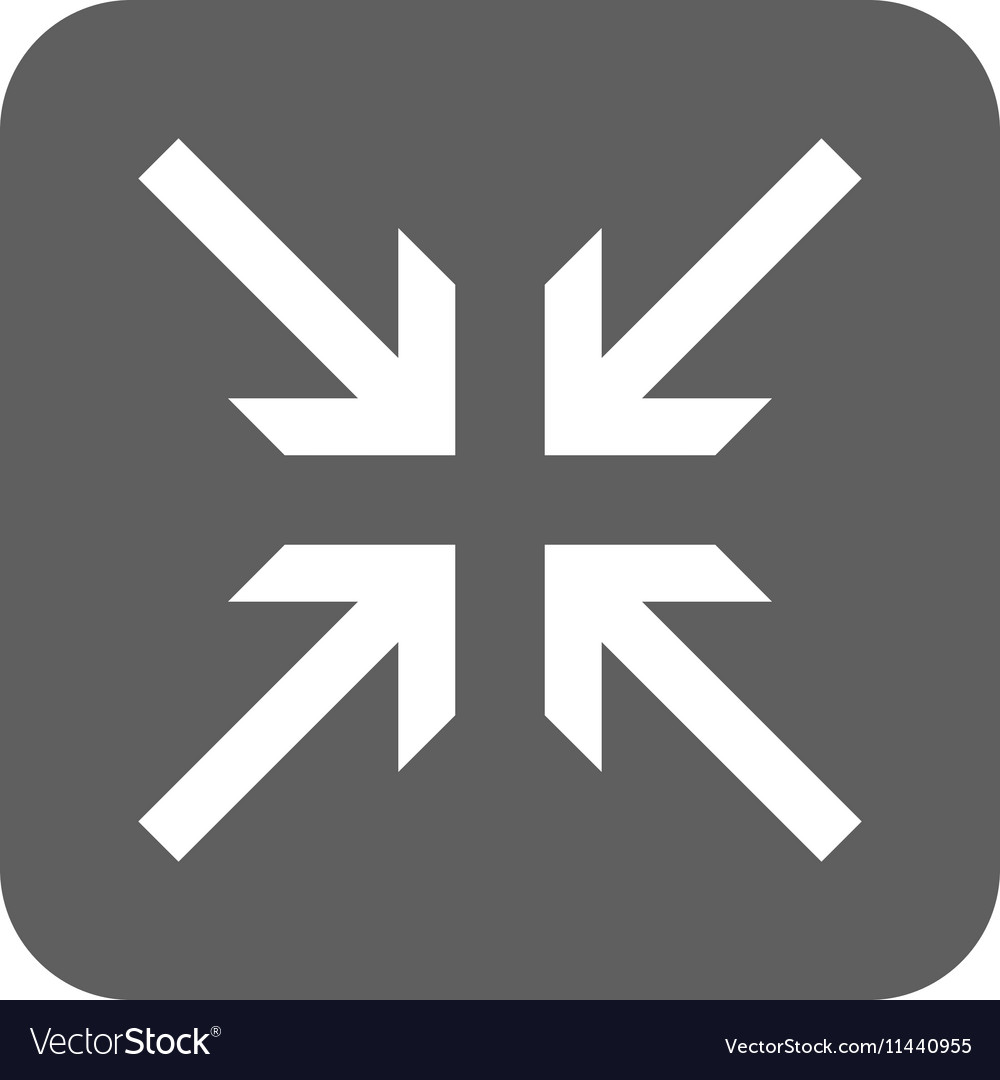 Collide arrows flat squared icon Royalty Free Vector Image