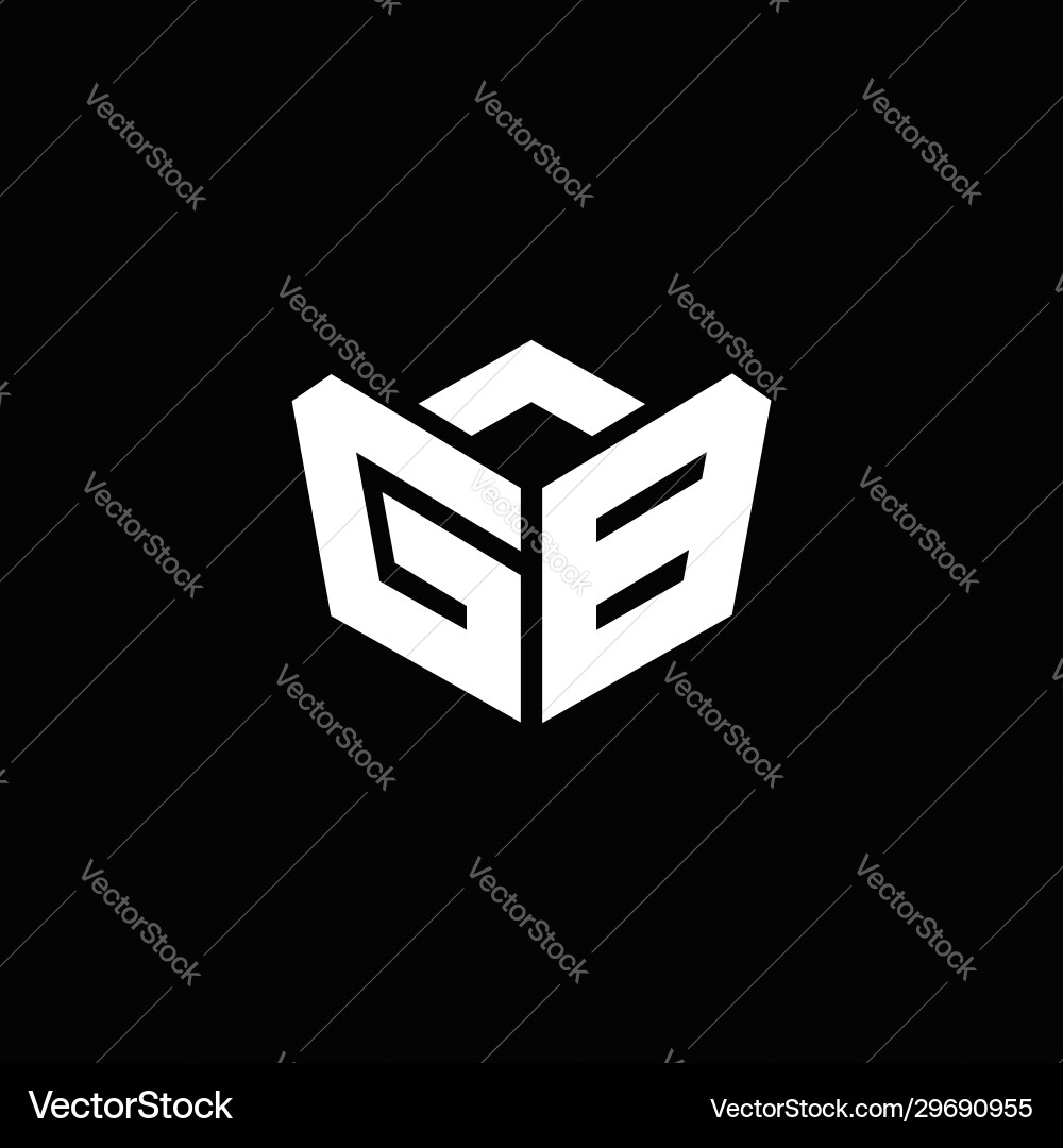 Gb logo monogram with emblem style ribbon design Vector Image