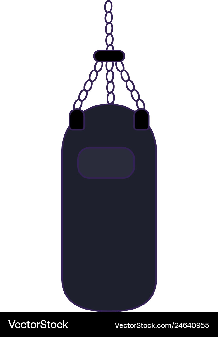 Gym boxing bag isolated blue lines Royalty Free Vector Image