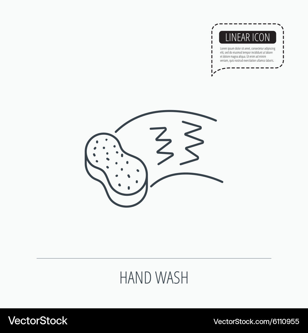 Hand wash icon cleaning sponge sign Royalty Free Vector