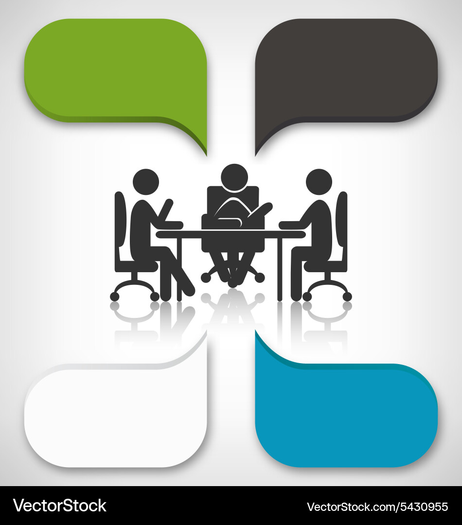 Infographic element business meeting on grayscale Vector Image
