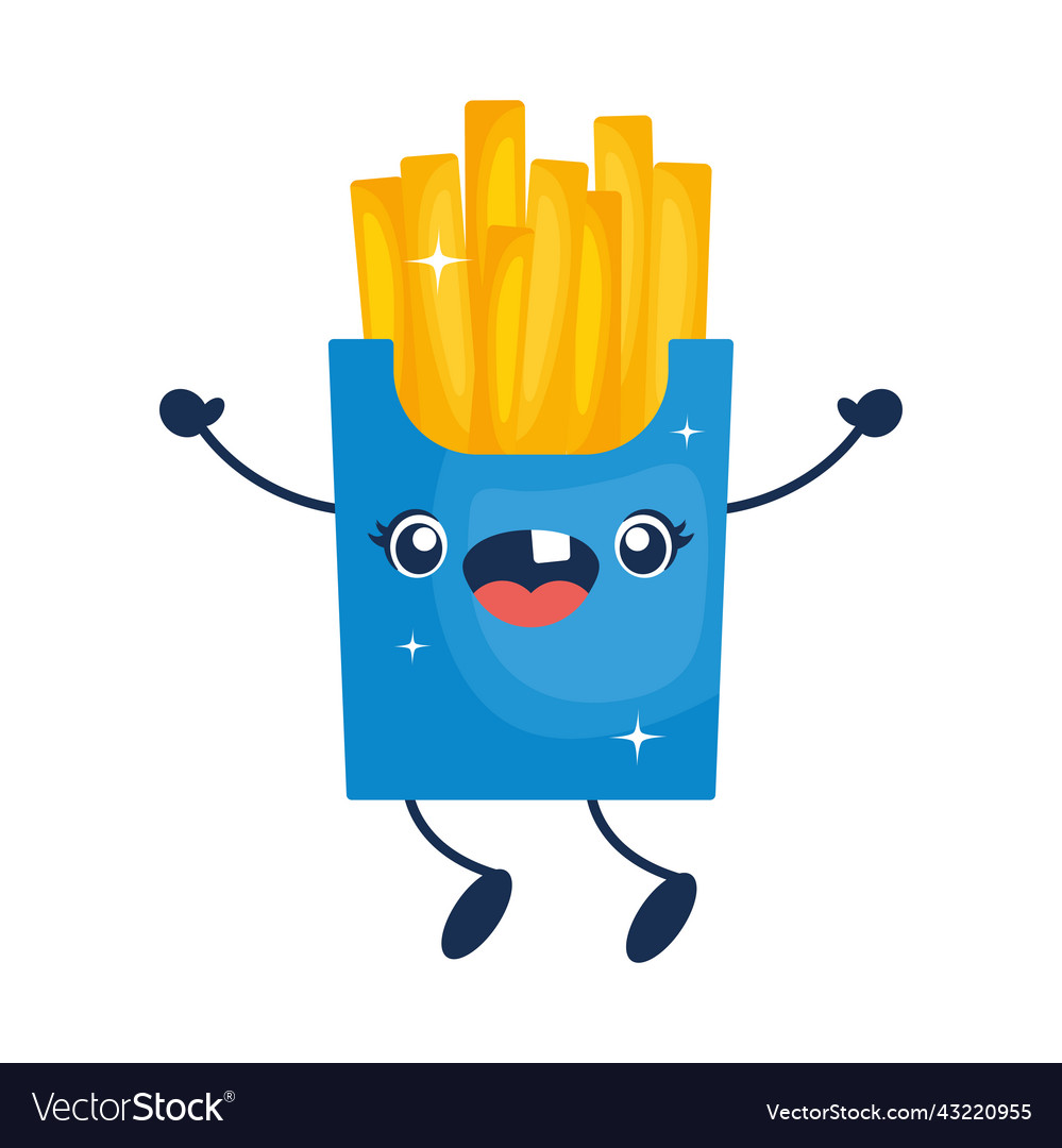 Kawaii french fries Royalty Free Vector Image - VectorStock