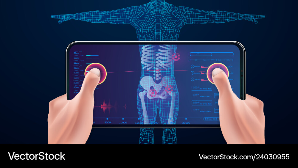 Medical examination scanning with a mobile Vector Image