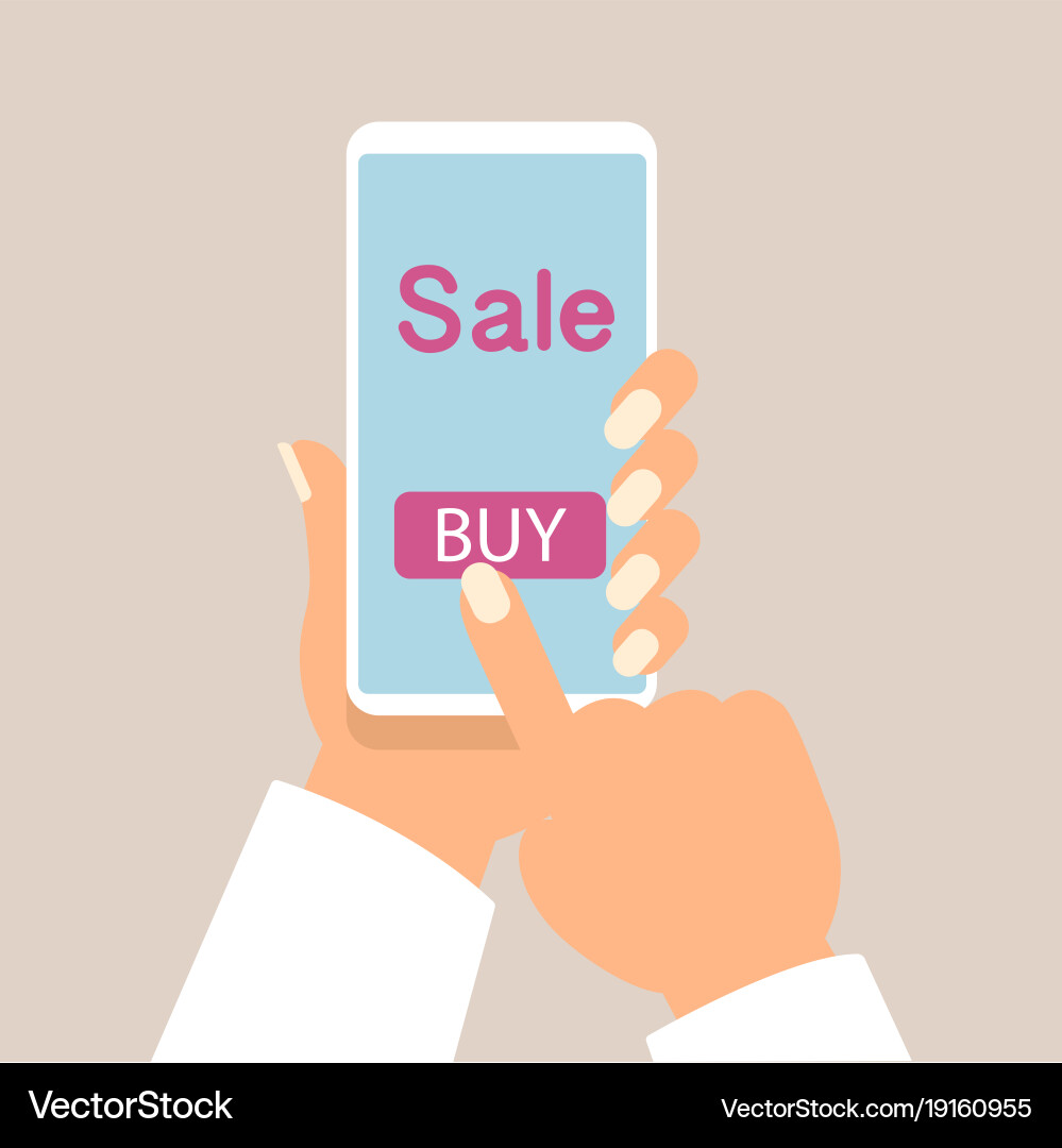 Mobile phone as online store shopping Royalty Free Vector